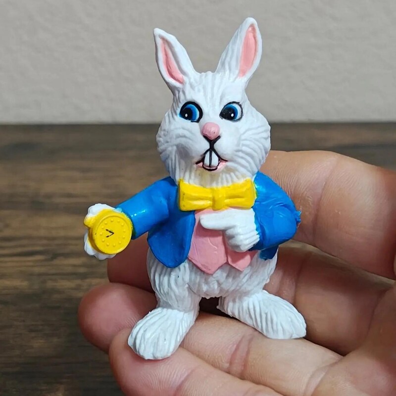 Rabbit With Clock Figurine - Etsy