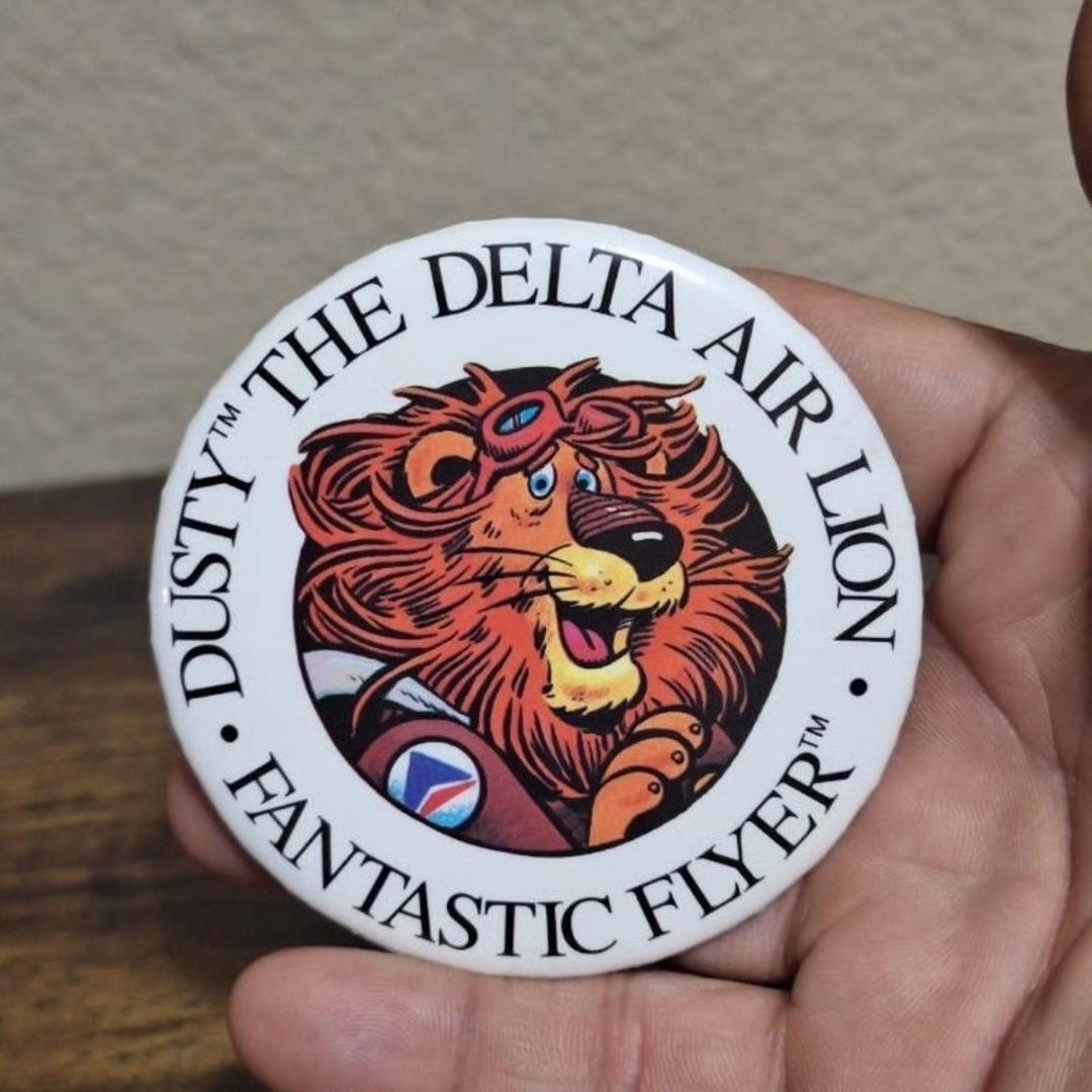 1988 Delta Airlines Dusty the Delta Air Lion Fantastic Flyer Pin - Etsy