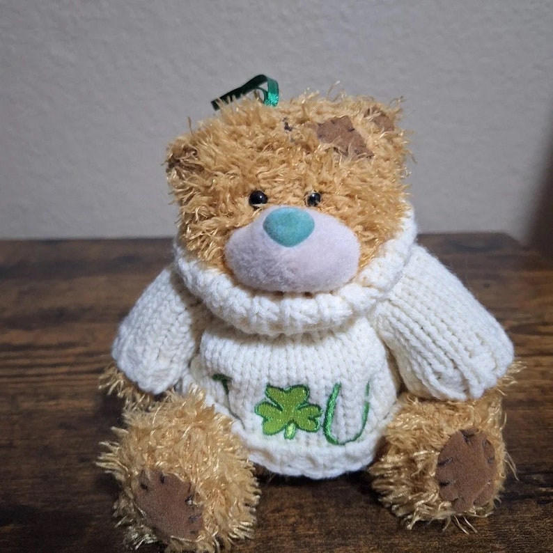 Irish Softies Teddy Bear Wearing 'I Clover Leaf U' Sweater Plus - Etsy