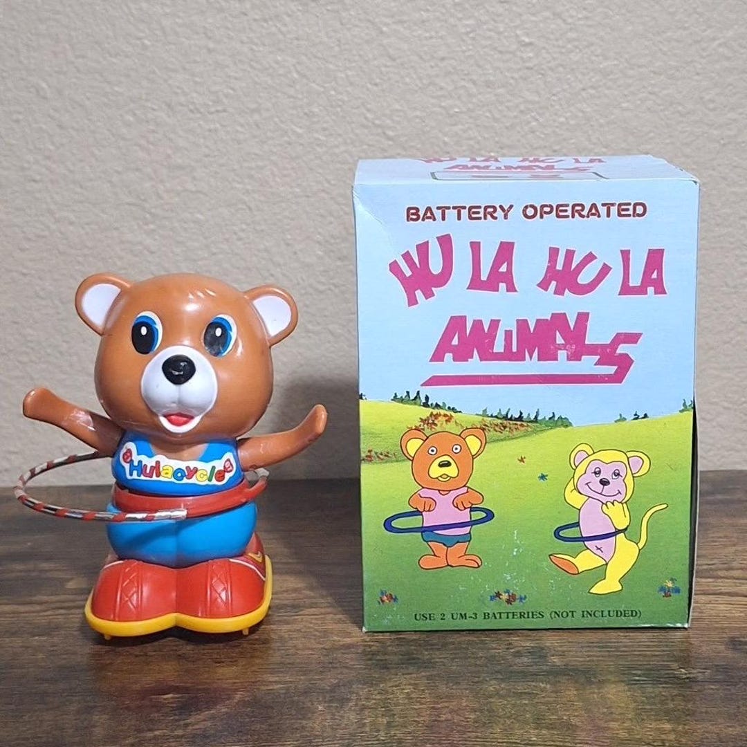 1987 Battery Operated Hula Hoop Bear - Etsy