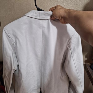 Peruzzi Cream Colored Leather Jacket - Etsy