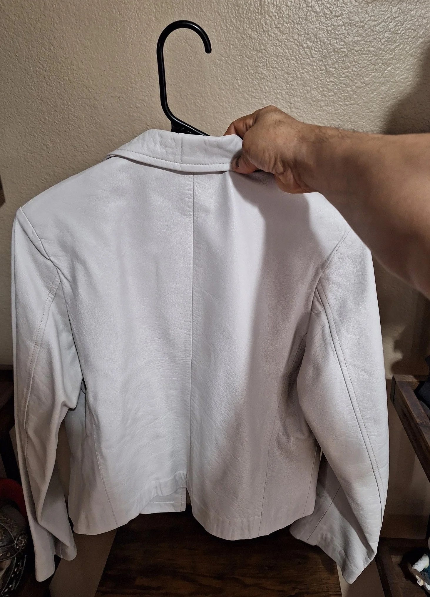 Peruzzi Cream Colored Leather Jacket - Etsy