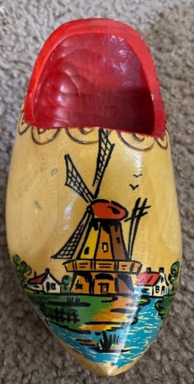 Hand Painted Vintage Miniature Souvenir Wooden Clog Shoe - Etsy