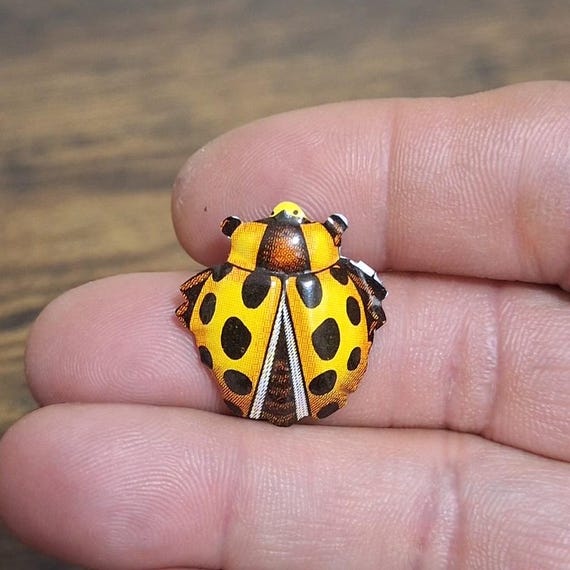 1950s/60s Tin Litho Ladybug Pin - Gem