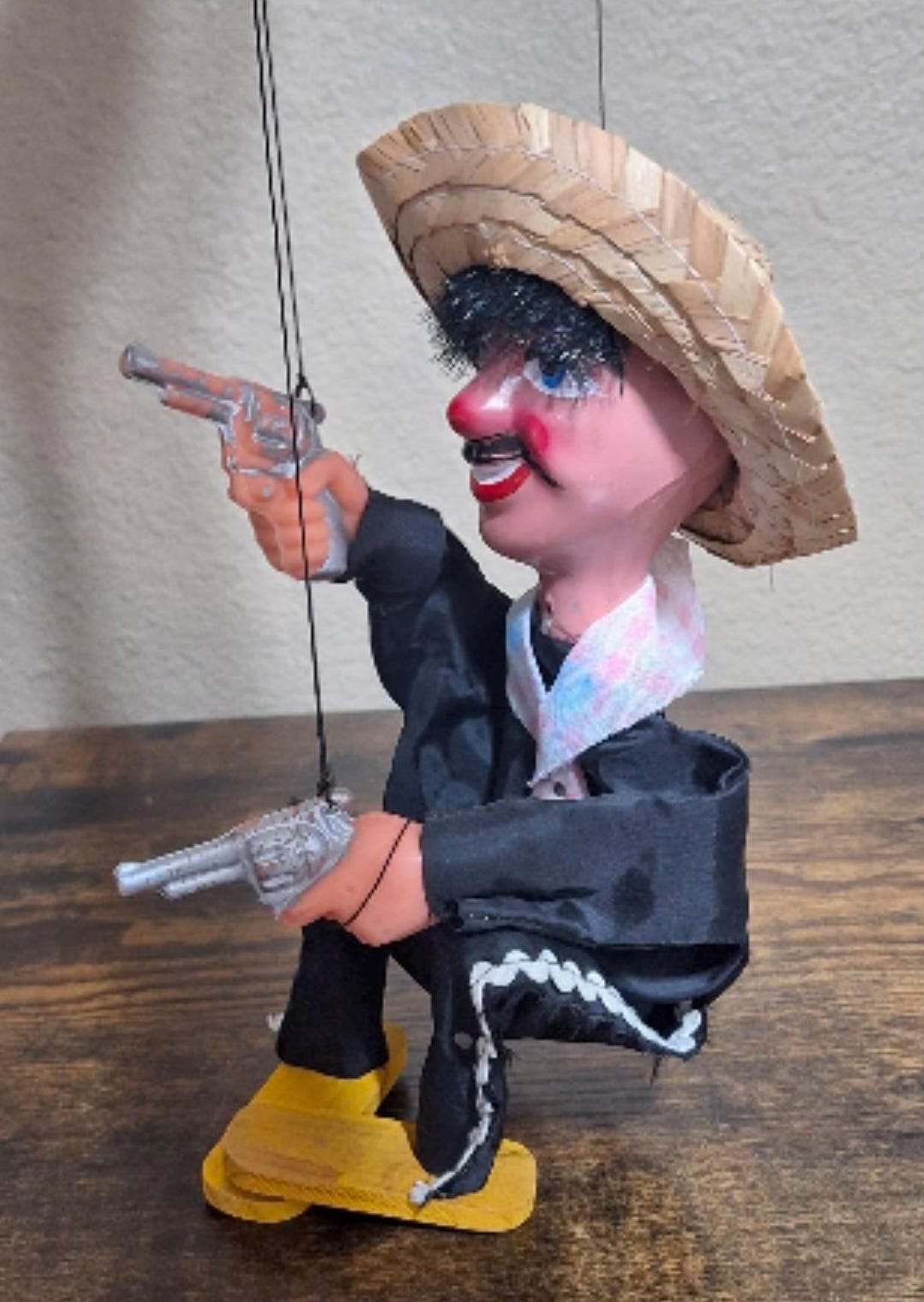 1960s Mexican Bandit Gunslinger Marionette Doll Hand Puppet - Etsy