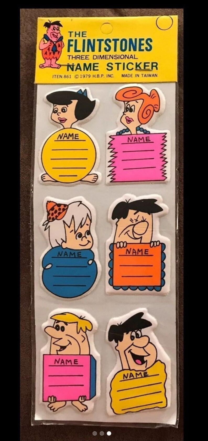 The Flintstones Puffy Name Tag Stickers 1979 - Etsy