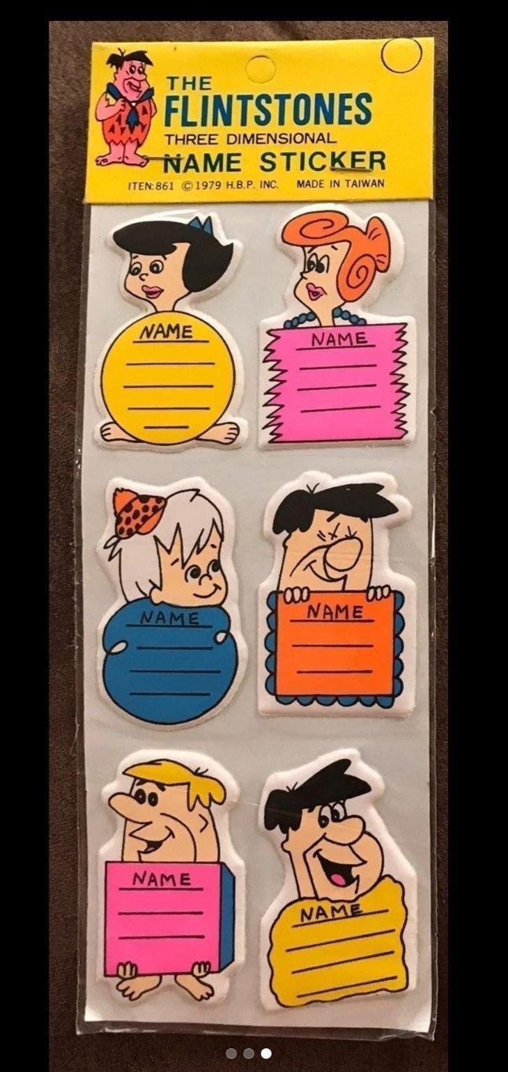 The Flintstones Puffy Name Tag Stickers 1979 - Etsy