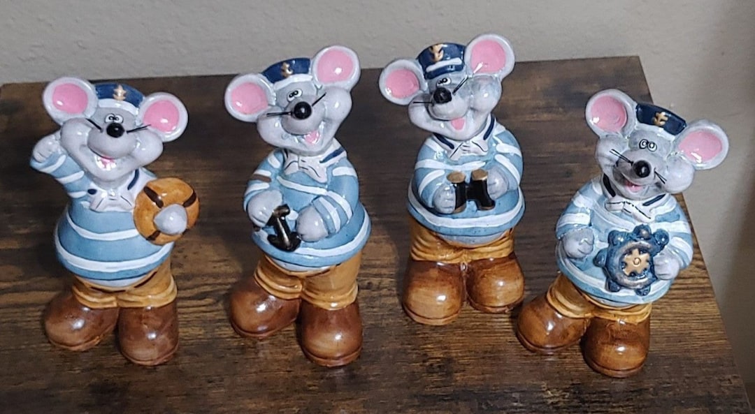 Set of 4 Sailor Mice Figurines - Etsy