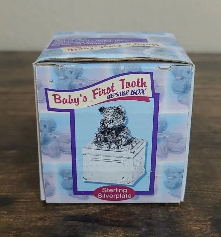 Babys First Tooth Teddy Bear Keepsake Silver Plated - Etsy