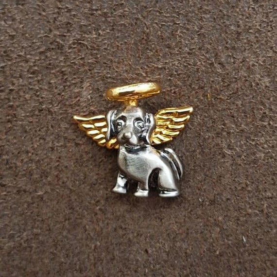1980s CAMCO Puppy Angel Pewter Pin - Gem