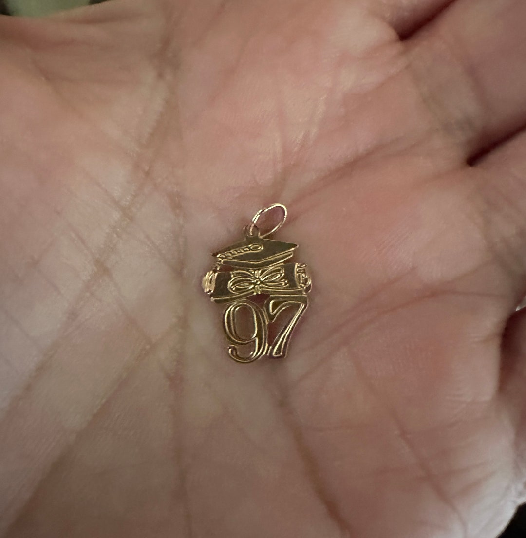14K Yellow Gold Class of 1997 Graduation Charm - Etsy