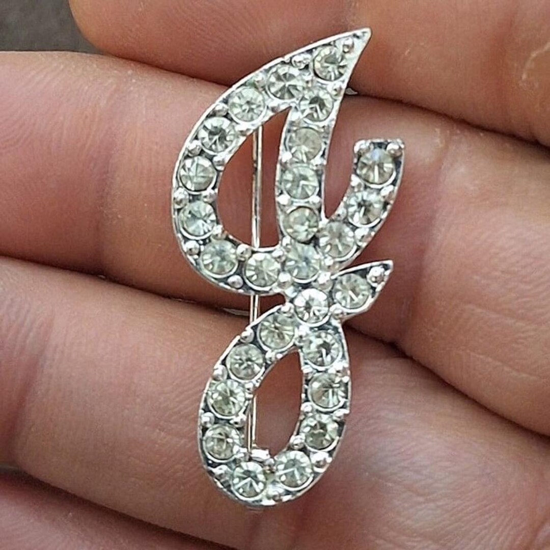 Avon 1980s Letter J With Sparkly Clear Rhinestones Pin - Etsy