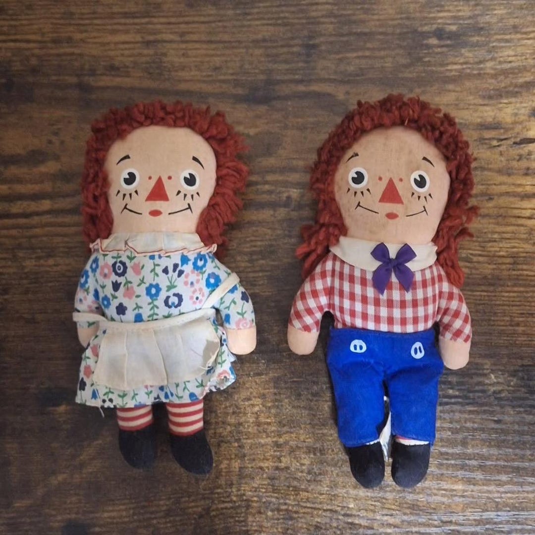 1970s Raggedy Ann & Andy Cloth Rag Dolls - Etsy