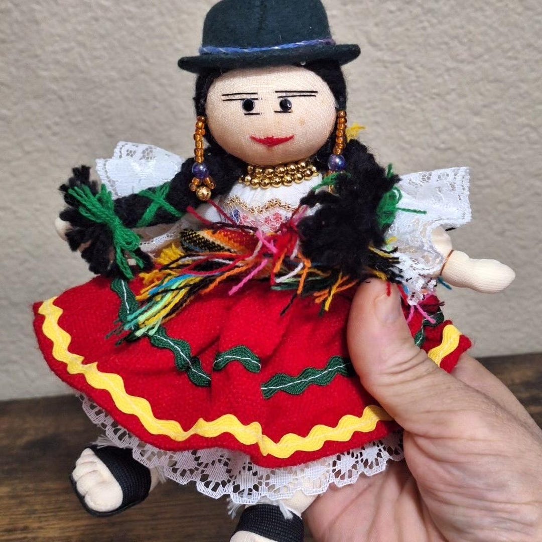 1980s Ecuadorian Handmade Cloth Doll - Etsy