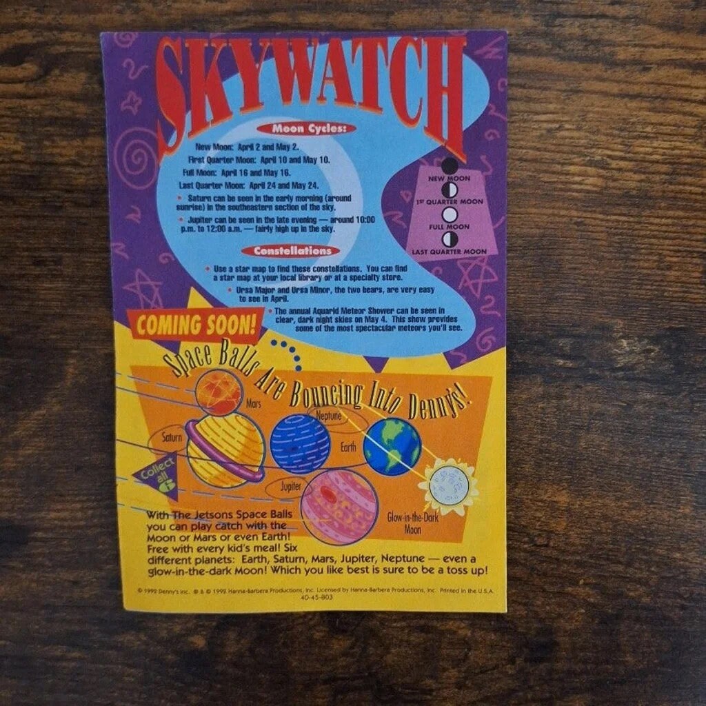 1992 Denny’s the Jetsons Fun Book Space/menu Comic Book - Etsy