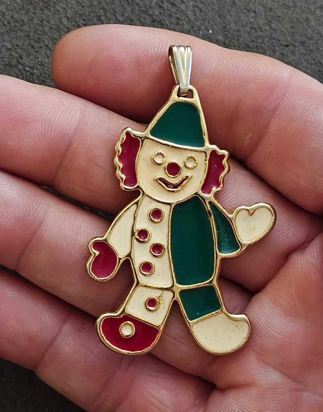 1980's Wallace Silversmiths Enamel Clown Cookie Cutter Ornament Pendant ...