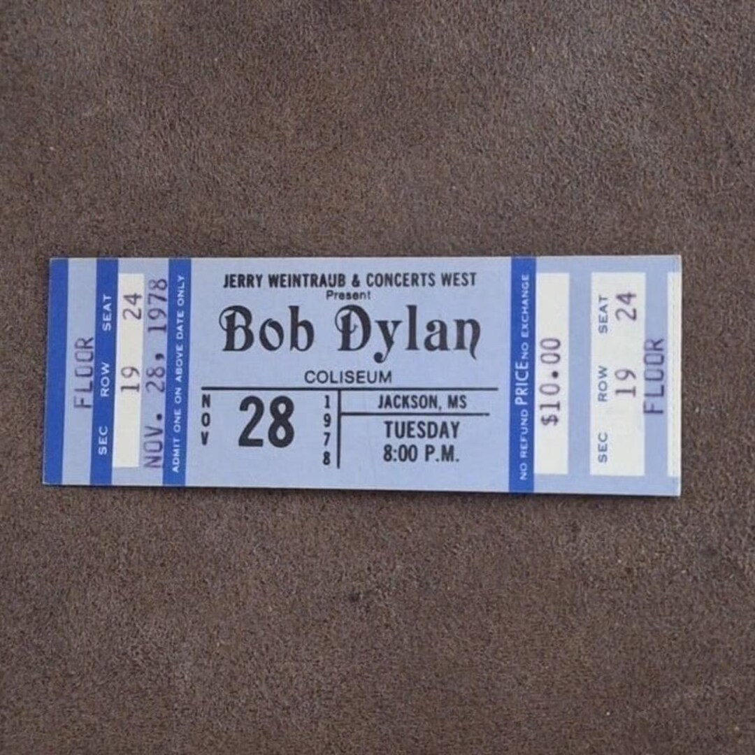 1978 Bob Dylan Ticket From the Jackson MS Coliseum Concert - Etsy