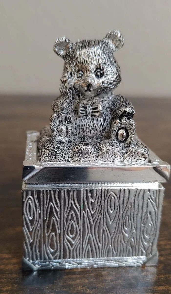 Babys First Tooth Teddy Bear Keepsake Silver Plated - Etsy