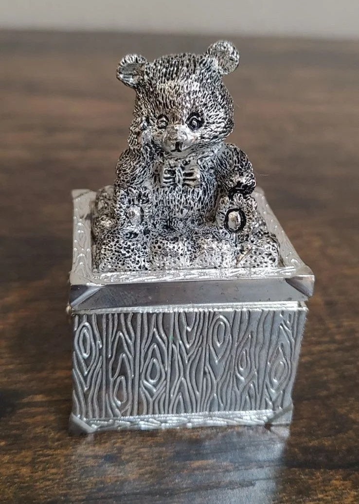 Babys First Tooth Teddy Bear Keepsake Silver Plated - Etsy