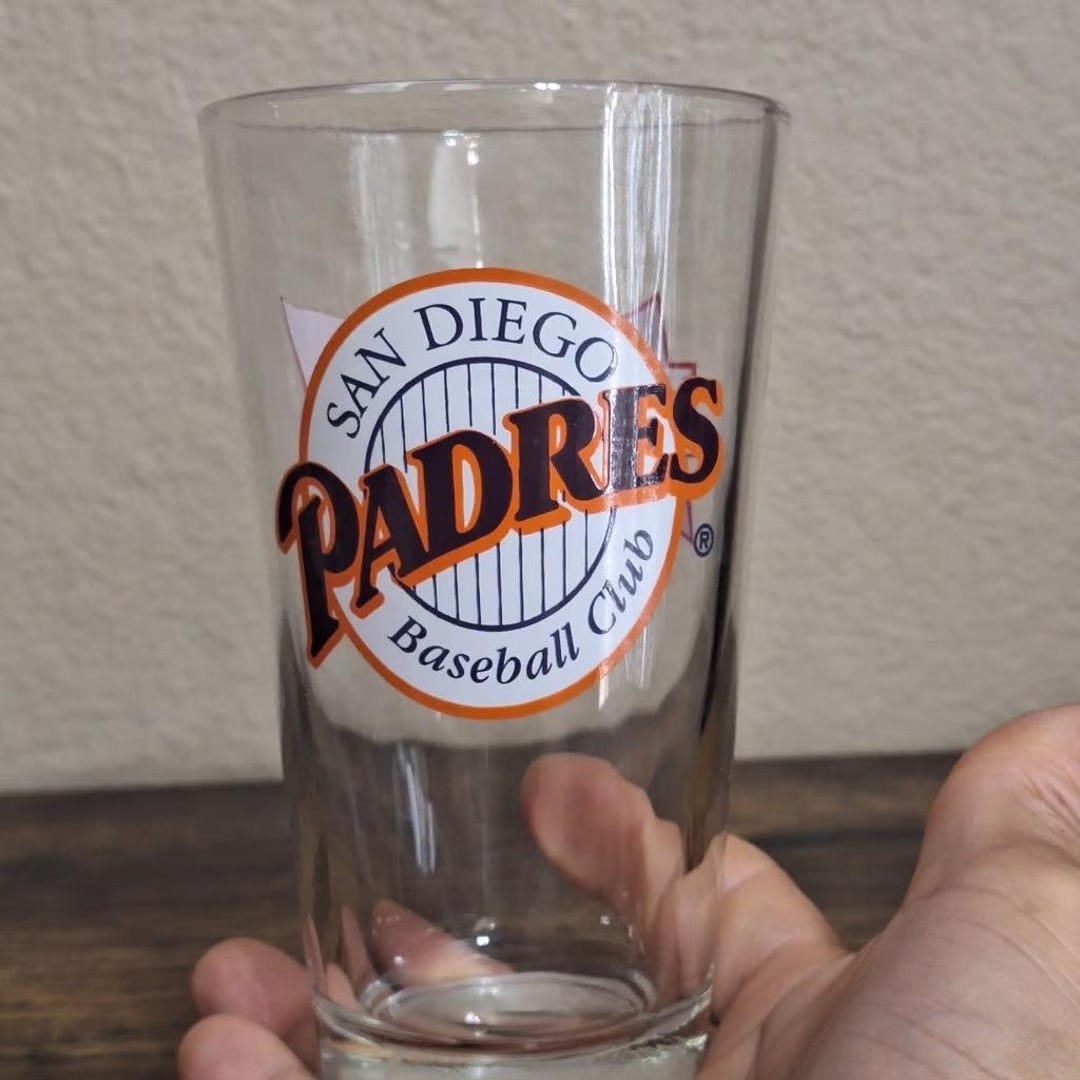 1980s/90s San Diego Padres Budweiser Beer Pint Glass - Etsy