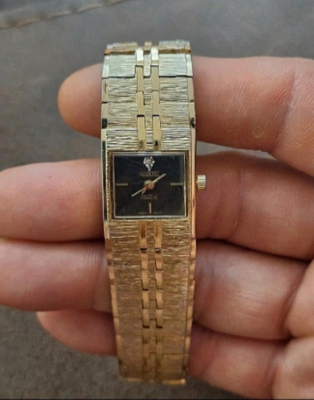 1990s Quintel Diamond Quartz Black Dial Watch - Etsy