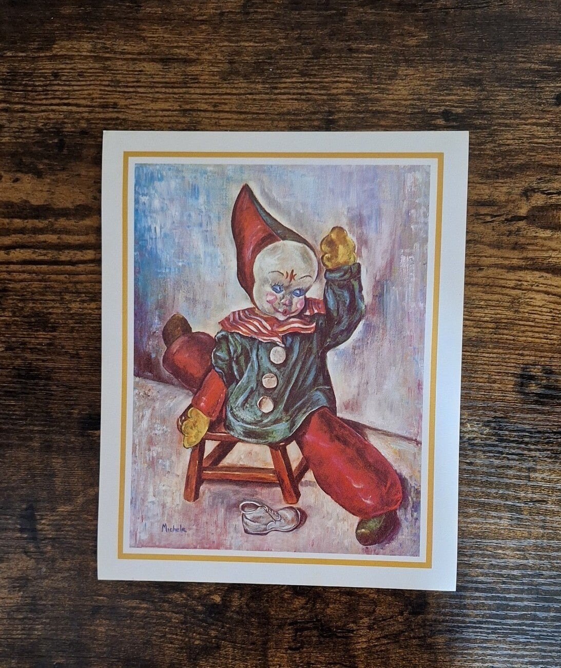1960s Clown Lithograph Reprint Artist Signed Michele - Etsy