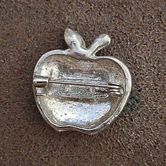 Carol Dauplaise Apple Shaped American Flag Pin - Gem