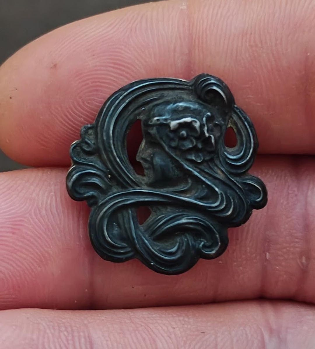 1900’s Antique Sterling Silver Maiden Swirling Hair Arabesque Pin - Etsy