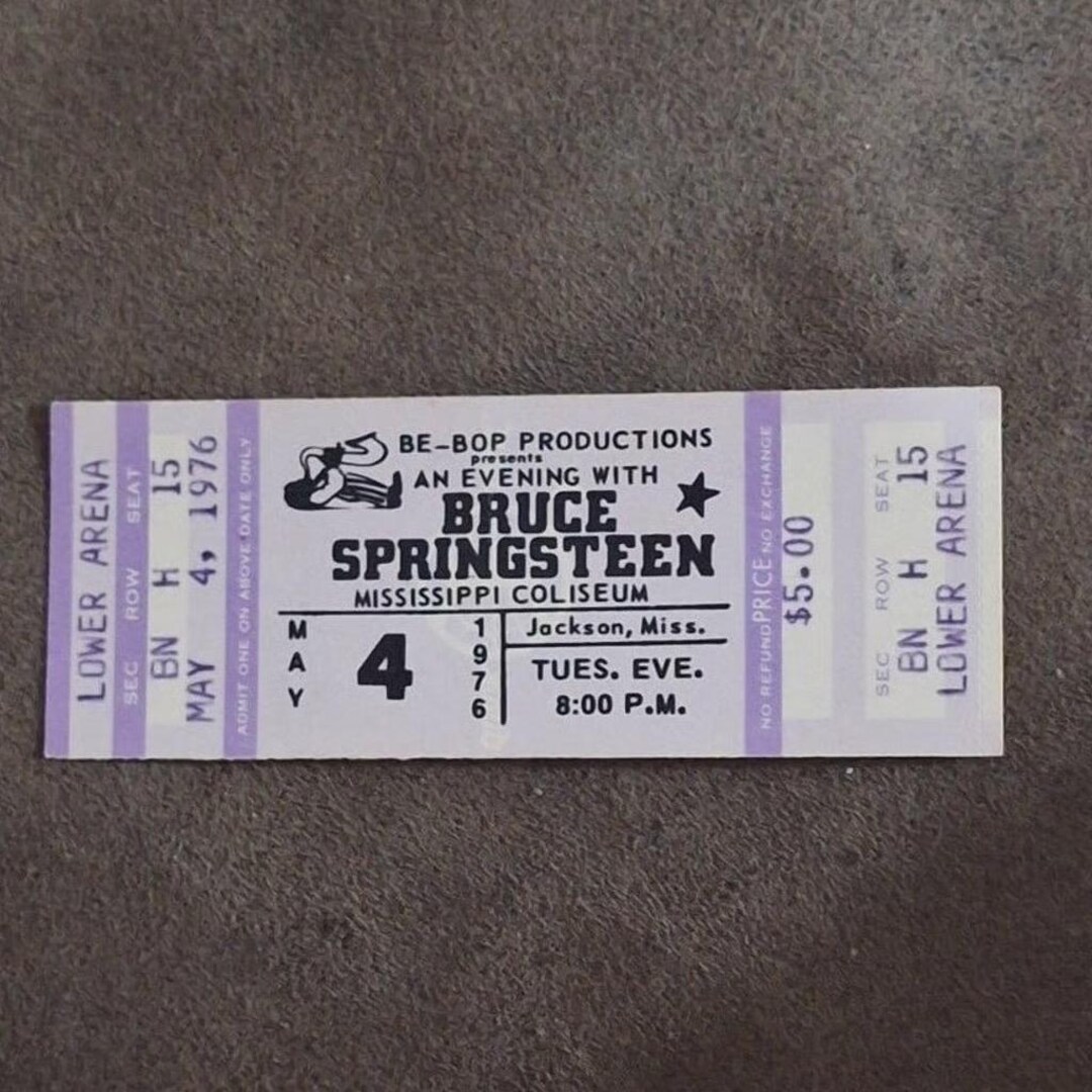 1976 Bruce Springsteen Ticket From the Jackson MS Coliseum Concert - Etsy