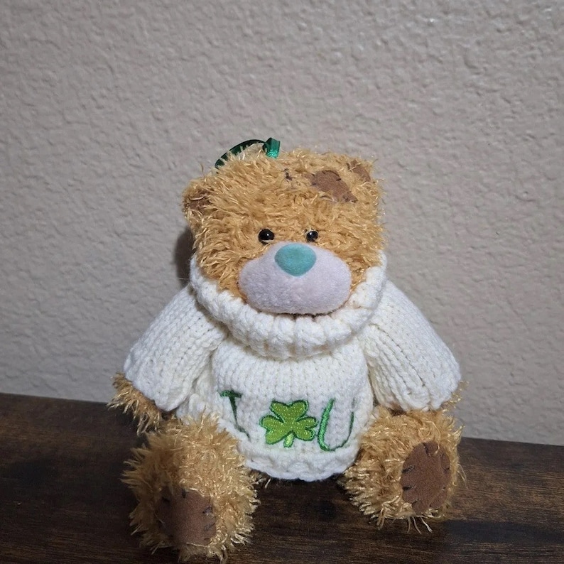 Irish Softies Teddy Bear Wearing 'I Clover Leaf U' Sweater Plus - Etsy