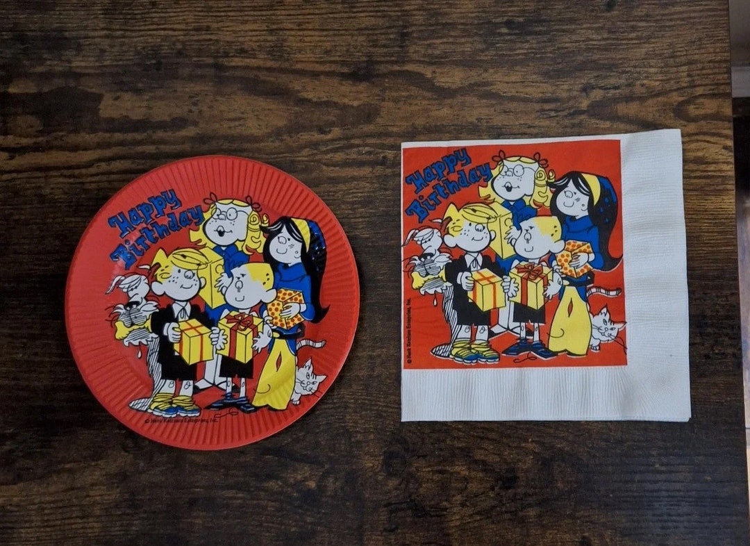 70s Dennis the Menace Birthday Party Plate & Birthday Party Napkin - Etsy