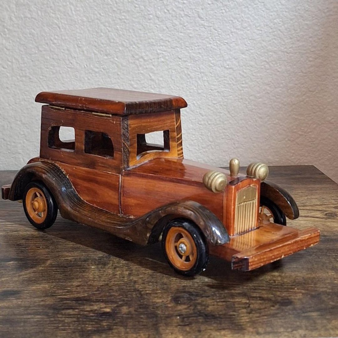 1960s Handmade Carved Wood Toy Car With Hinged Lid - Etsy