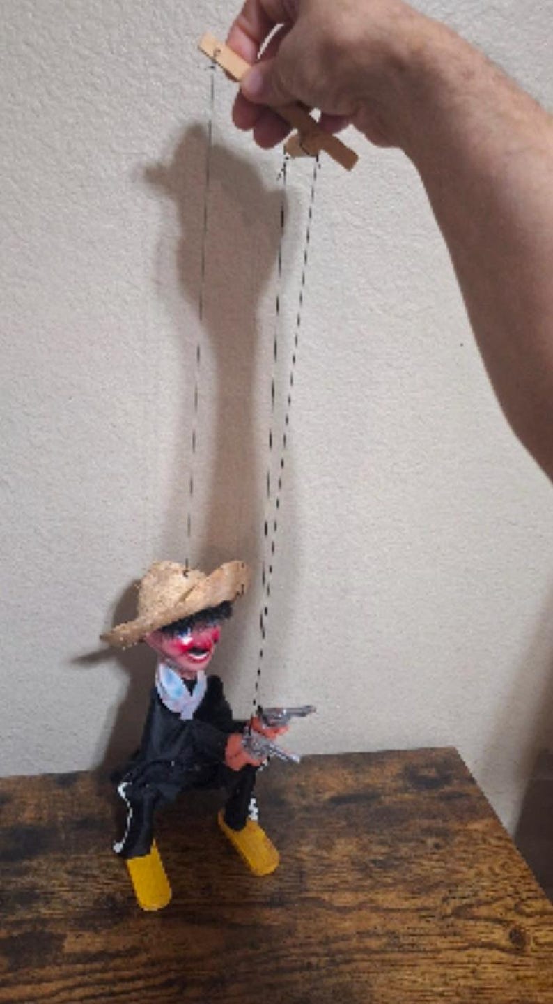 1960s Mexican Bandit Gunslinger Marionette Doll Hand Puppet - Etsy