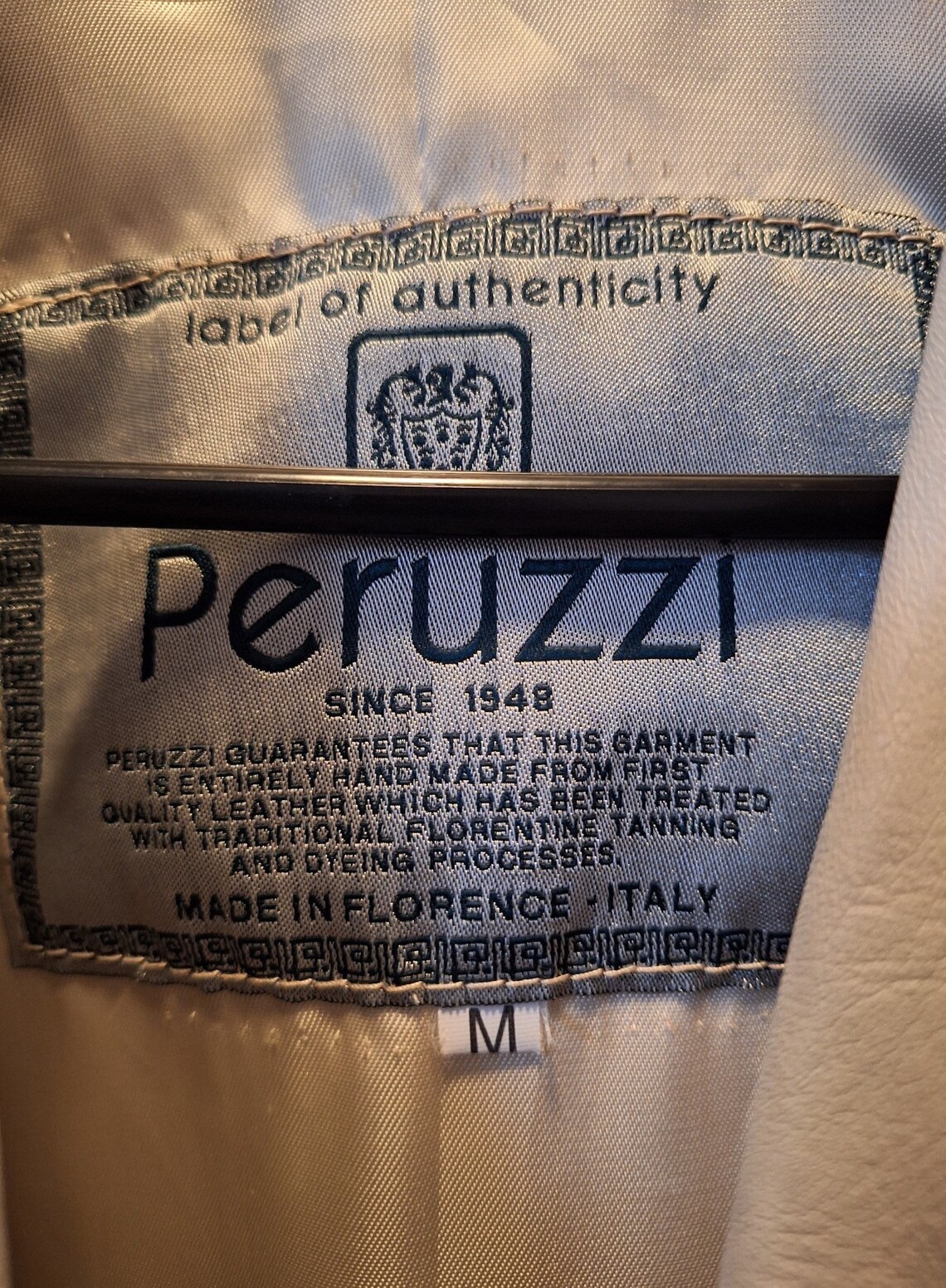 Peruzzi Cream Colored Leather Jacket - Etsy