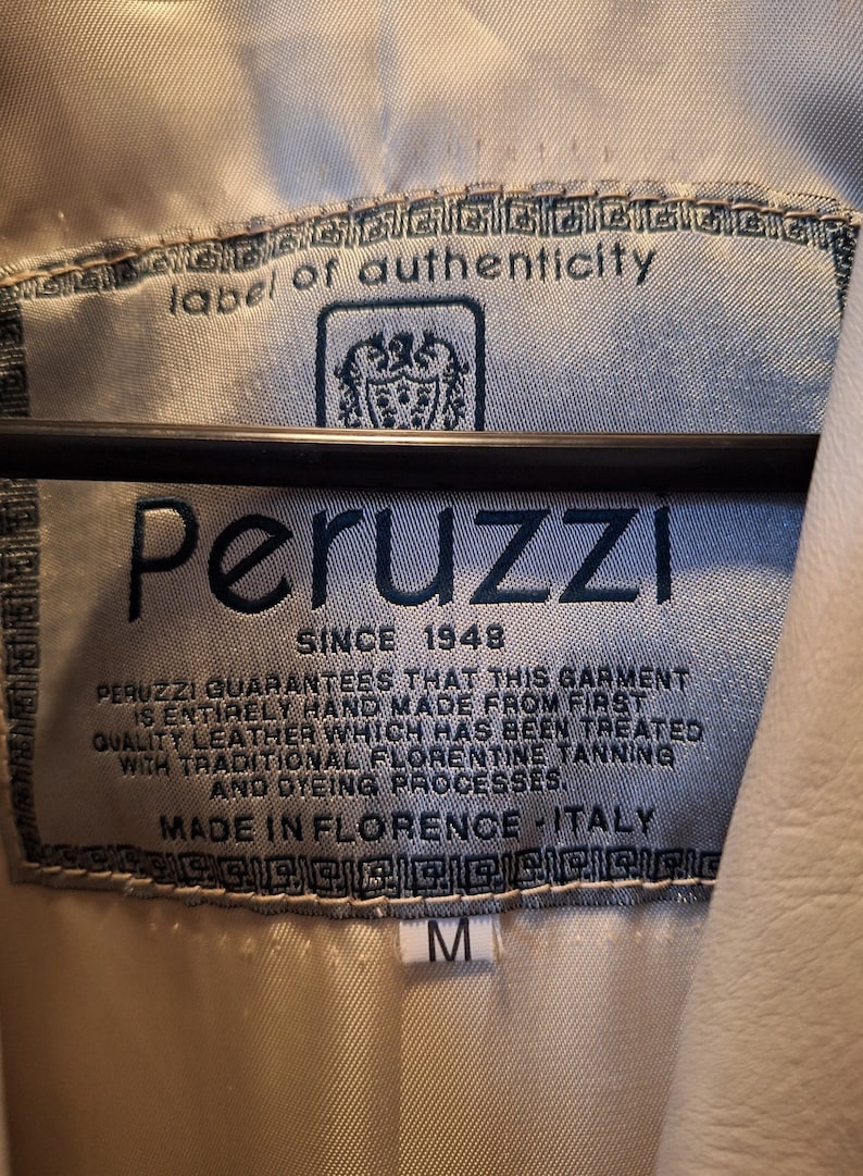 Peruzzi Cream Colored Leather Jacket - Etsy