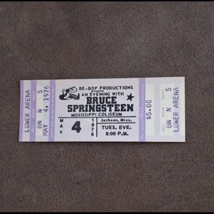 1976 Bruce Springsteen Ticket From the Jackson MS Coliseum Concert - Etsy