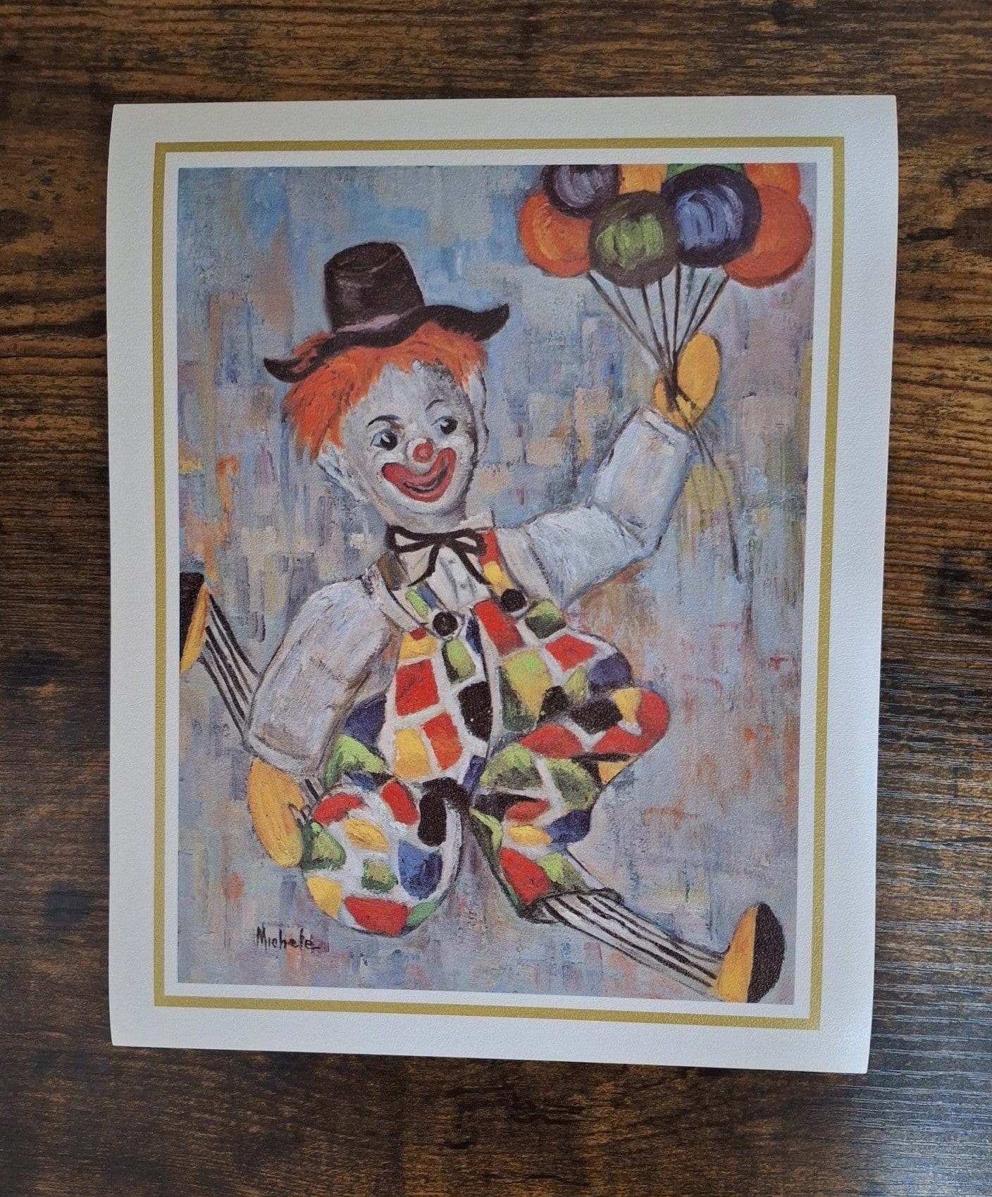 1960s Clown Lithograph Reprint Artist Signed Michele - Etsy