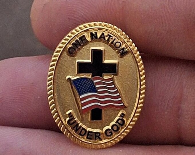 One Nation Under God American Flag Enamel Pin - Etsy