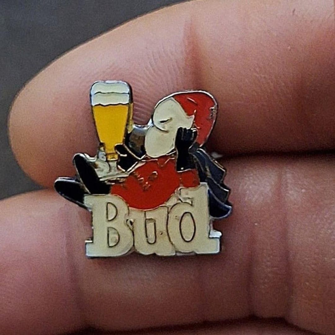 1980s Budweiser Bud Man Super Hero Beer Mascot Pin - Etsy