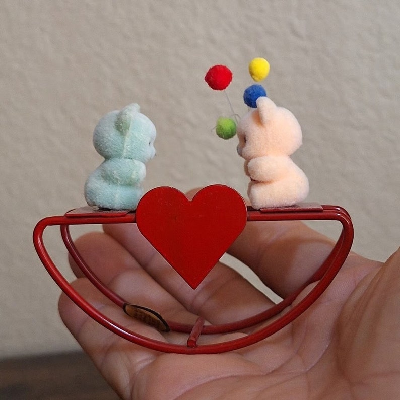 Russ Berrie 80s Fuzzy Flocked Teddy Bears Teeter Totter - Etsy