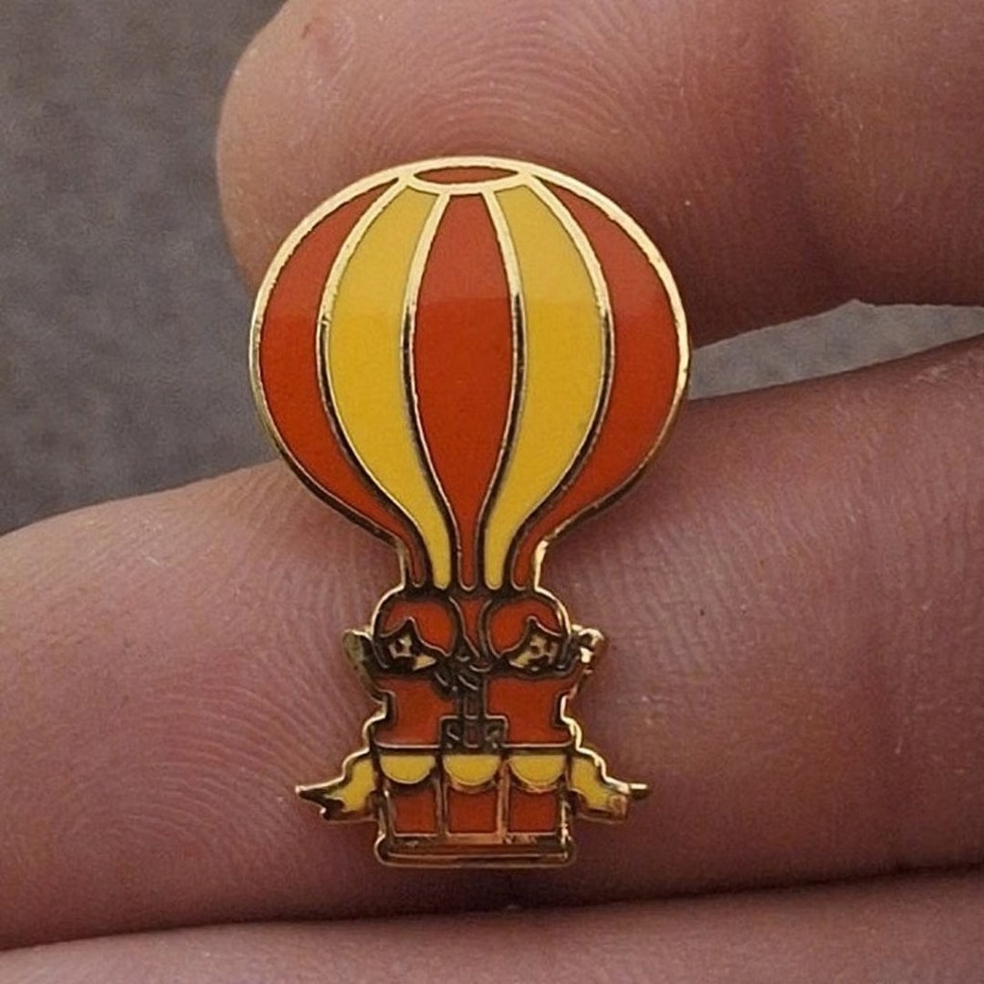 80s Red & Yellow Hot Air Balloon Pin - Etsy