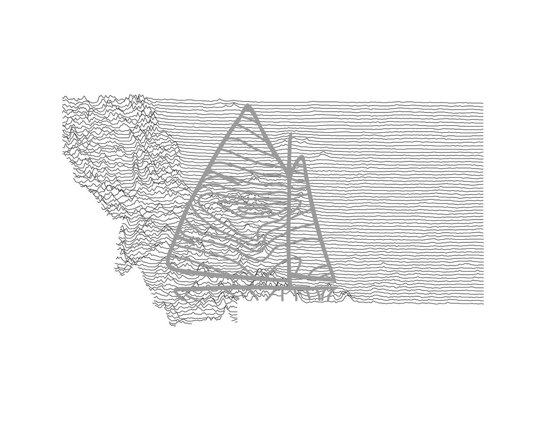 Montana State Ridgeline Plot | Digital Vector SVG File | Topographic ...
