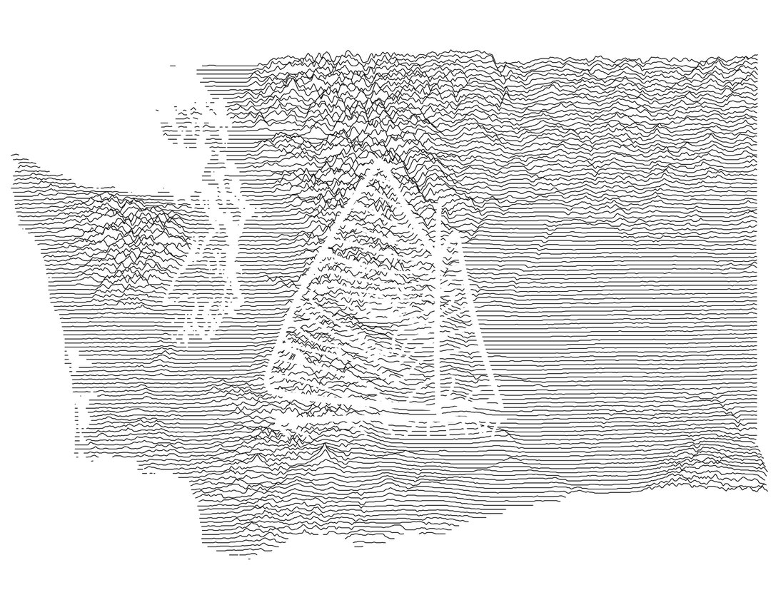 Washington State Ridgeline Plot Digital Vector SVG File Topographic ...