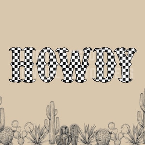 Checkered Howdy PNG - Etsy