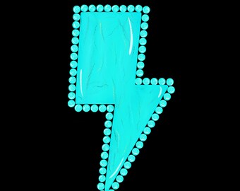 Turquoise Lepaord Lightening Bolt Sublimation Png - Etsy