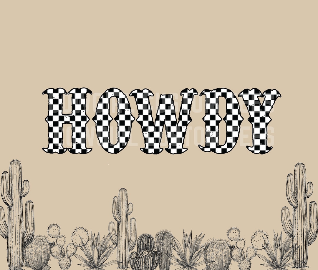 Checkered Howdy PNG - Etsy