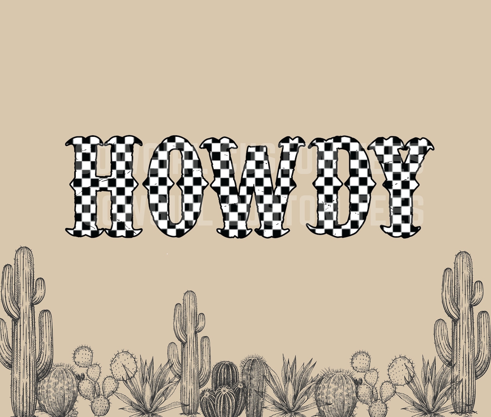 Checkered Howdy PNG - Etsy