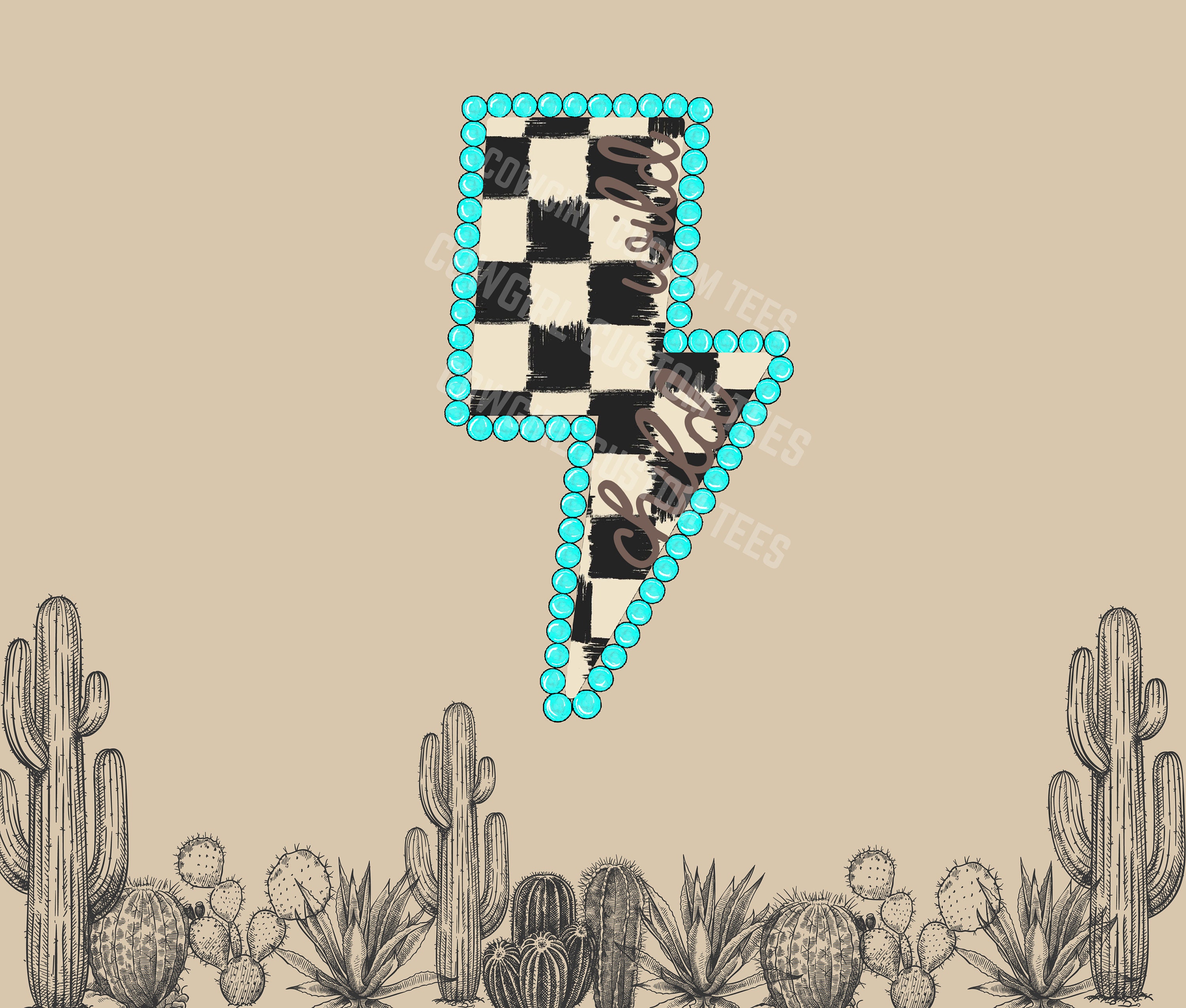 Wild Child Checkered Lightening Bolt PNG - Etsy