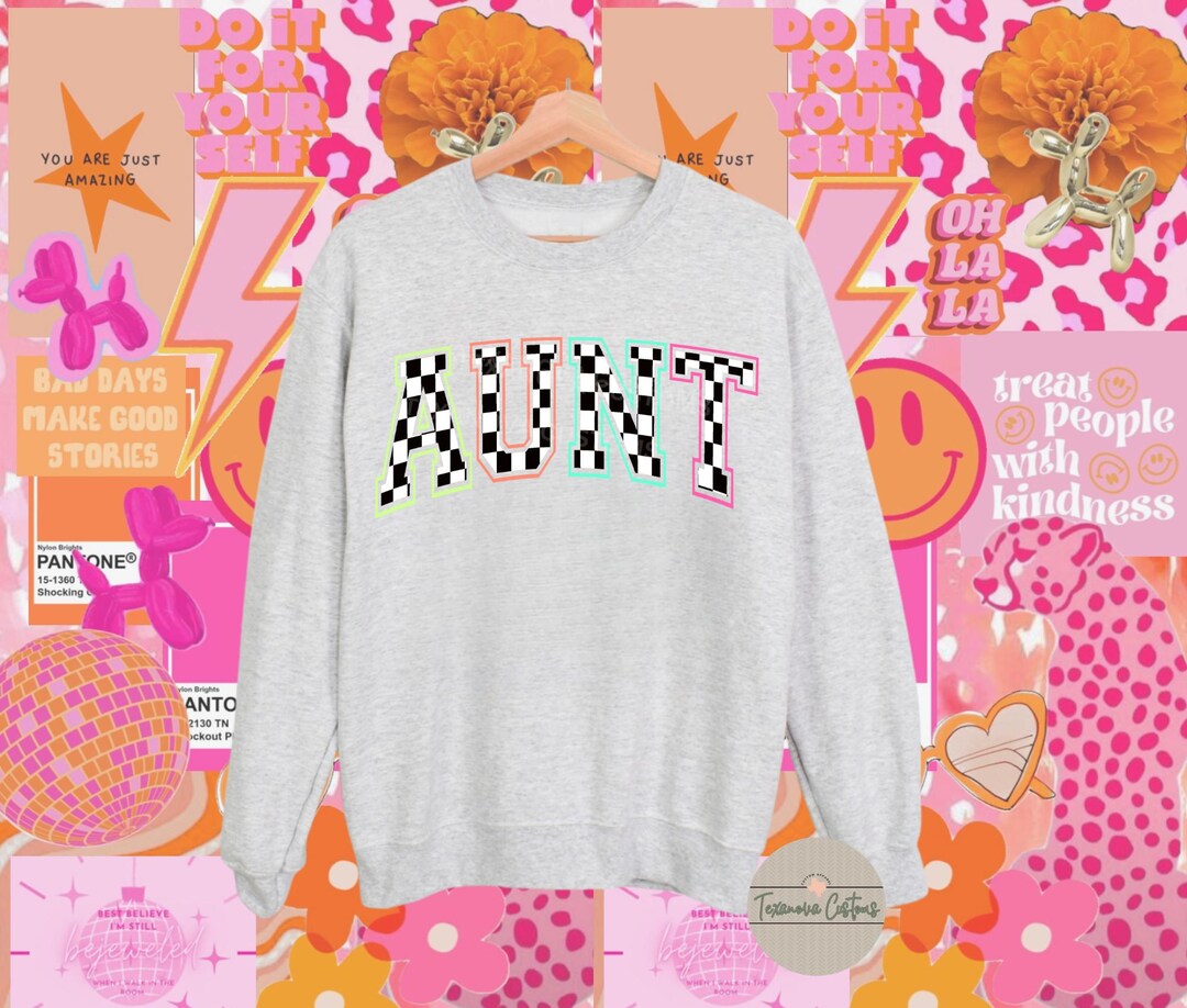 Checkered Aunt PNG - Etsy