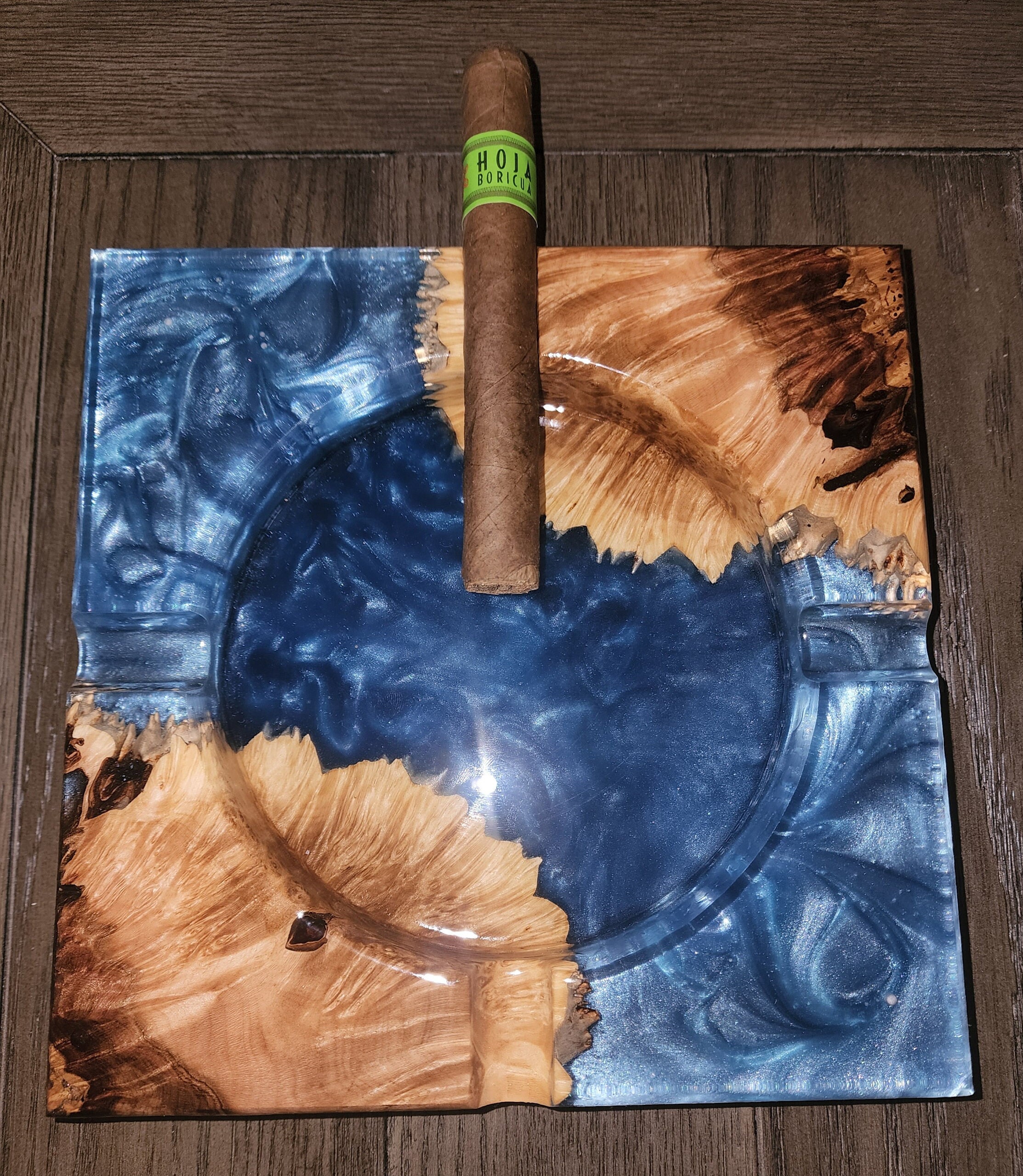 Premium Cigar Ashtray Made of Hardwoods and Epoxy - Etsy